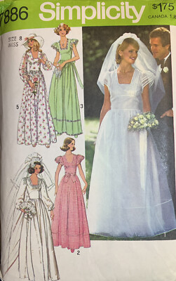 Vintage 1977 Simplicity Bridal And Bridesmaid Dress Sewing Pattern ...