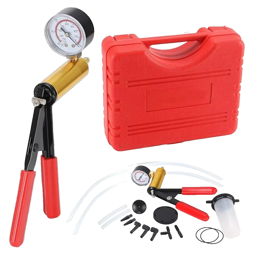 Hand Held Vacuum Pressure Pump Tester Set Brake Fluid Bleeder Bleeding ...
