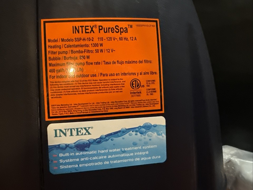 New Open Box Intex Pure Spa Jacuzzi Hot Tub Pump 2840500B Model SSP-H ...