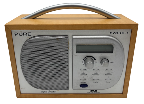 Pure Evoke-1 Digital DAB Radio Wood Cabinet Retro Portable Videologic ...
