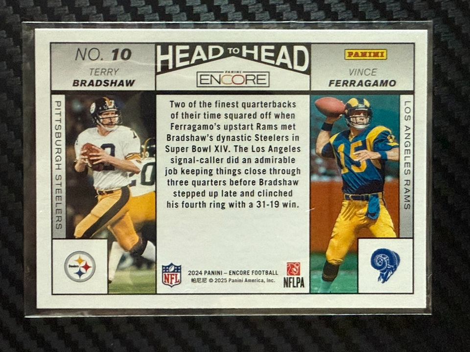 2024 Panini Encore Football #10 TERRY BRADSHAW - VINCE FERRAGAMO Head ...