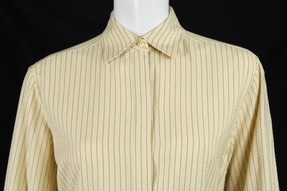 THE ROW $2,420 Yellow & Black Striped Jacquard Belted SONIA Shirt Dress ...