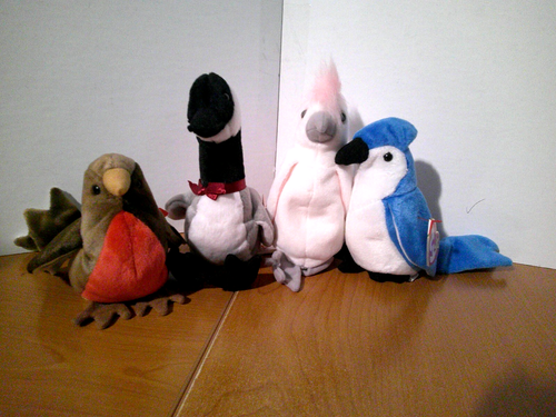 McdONALDS Ty BEANIE BABY BIRDS-1998 Early Robin-Loosy Goose-Rocket Blue ...