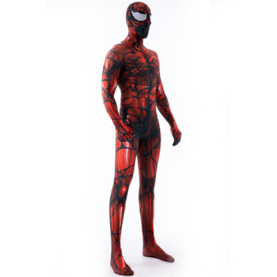 Red Venom Carnage Jumpsuit Cosplay Costume Bodysuit Superhero Zentai ...