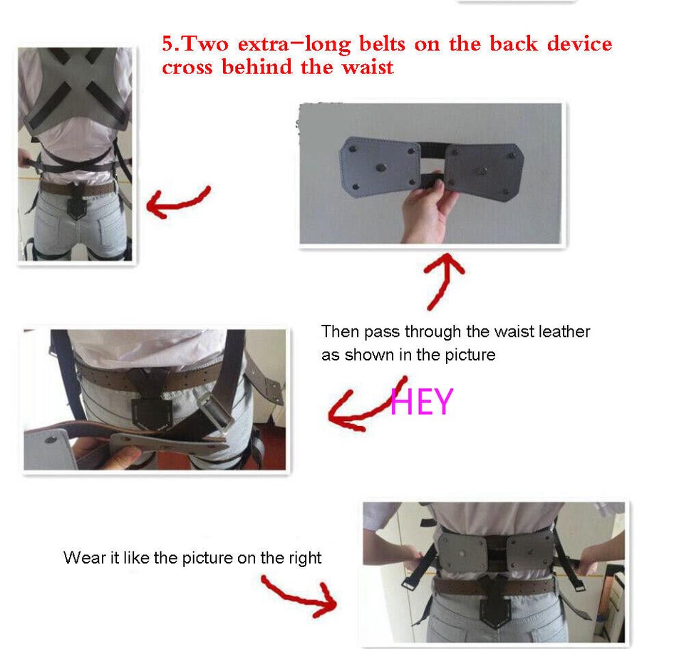 Attack on Titan Cosplay Harness Belts Set Shingeki No Kyojin Adjustable ...