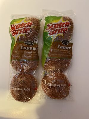 2 Pack , 3M Scotch-Brite For Pots and Pans Copper Scrubbing Pads 3 pk ...