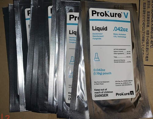 PROKURE V .042oz Packets Disinfectant Deodorizer Concentrate odor mold ...
