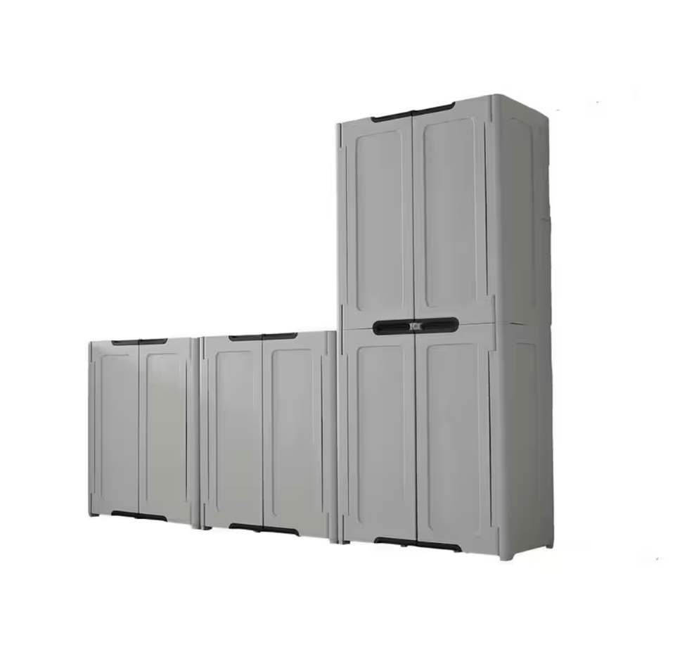 HDX Freestanding Garage Base Cabinet in Light Grey (30 in. W x 36 in. H ...