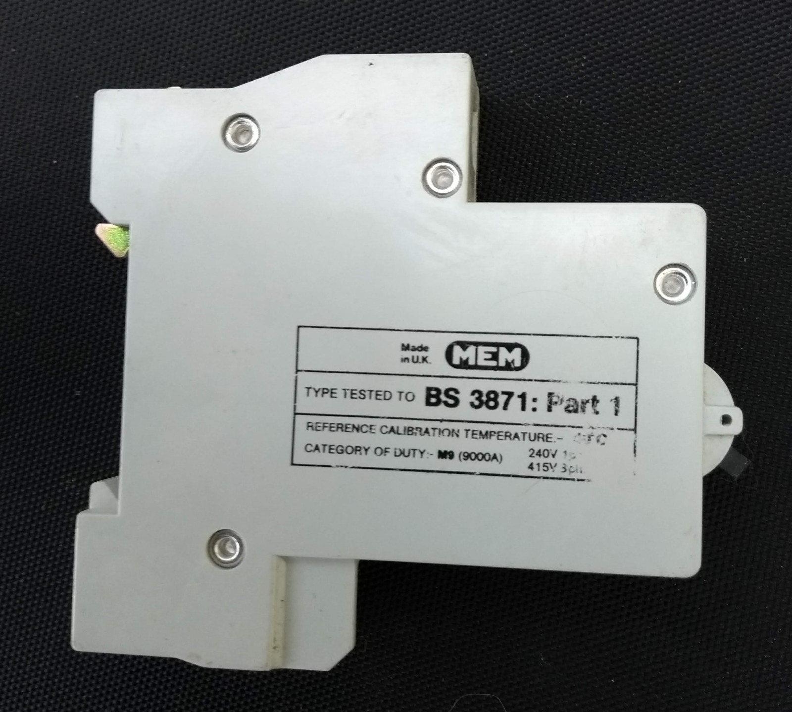 MEM/Eaton Memshield 1 S.P MCB 63A, 50A, 40A, 16A, 10A, 6A Type 2 BS3871 ...