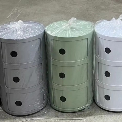 Round Chest of Drawers Cabinet Stackable Bedside Table Tower Shelf ...