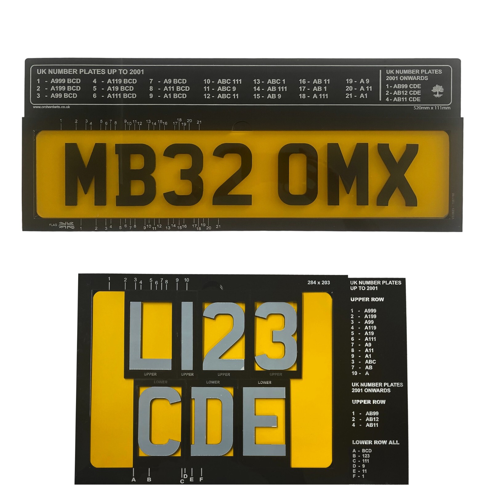 4D 3D Reg Plate Jig Number Spacing Kit 2 JIGS (Standard Oblong + 4x4 ...