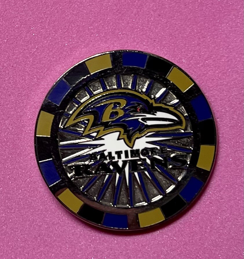 BALTIMORE RAVENS Poker Chip Pin Pin NFL Licensed Pin Football | eBay