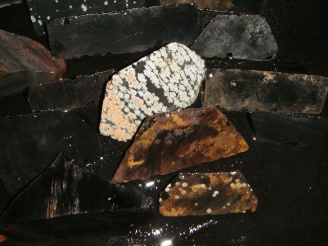 OLD MIXED OBSIDIAN CUT SPECIMENS 10 + POUNDS CALIFORNIA / OREGON / UTAH ...