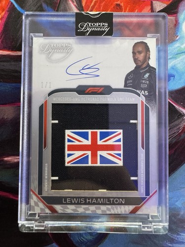 Topps Dynasty F1 2024 Lewis Hamilton Jumbo Flag Patch 🇬🇧 Auto On Card 1 ...