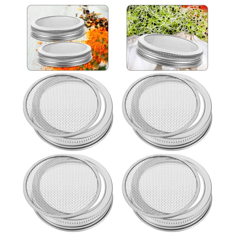 4 Pcs Stainless Steel Mesh Cover Fine Strainer Bean Sprout Sieve | eBay ...