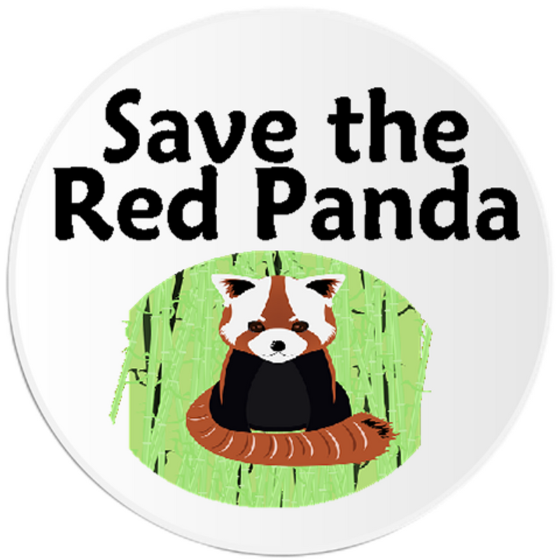 Save The Red Panda - Circle Sticker Decal 3 Inch - Endangered Species ...