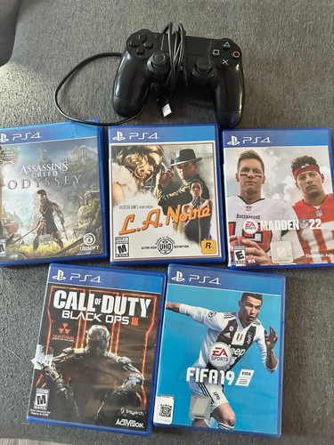 Sony PlayStation 4 PS4 Controller Black - Madden LA Noire FIFA COD Game ...