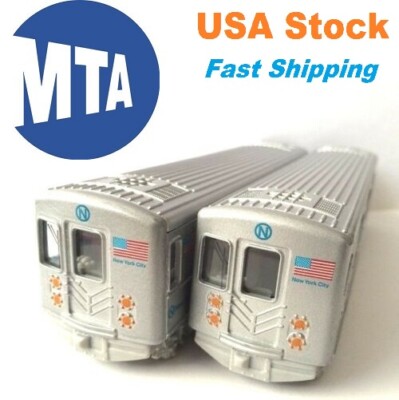 Set of 2, New York City MTA Metro Subway Rail Train, Diecast Model ...