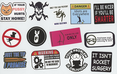 13 Adult Funny Decal Stickers Laminated Vinyl Peel N Stick Backs B6-B10 ...