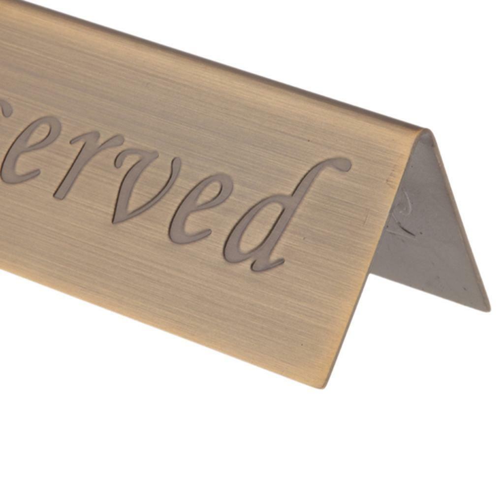 Stainless Steel Reserved Table Sign Card Metal Wedding Bar Tabletop ...