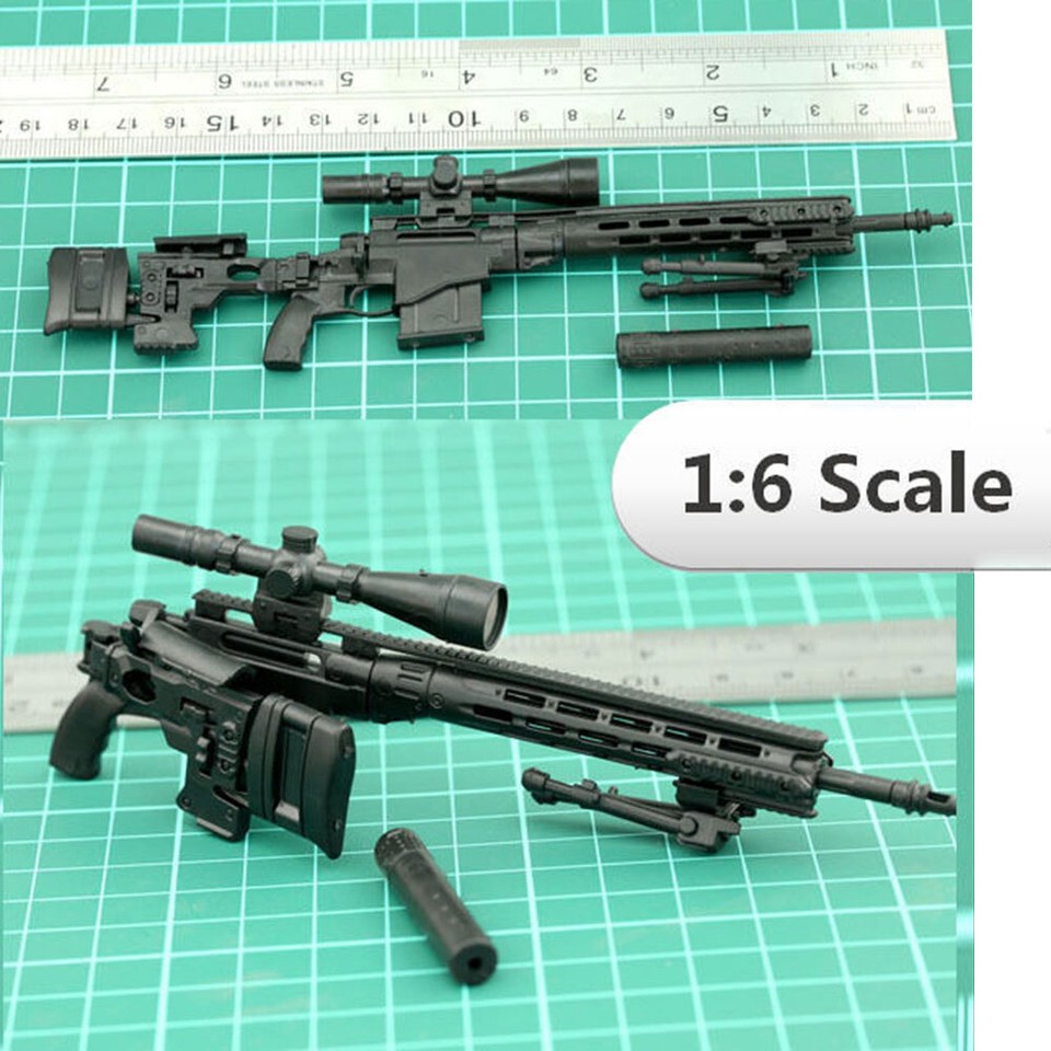 1/6 Scale MSR Sniper Rifle US Army Modular Gun Model Action Figure Toy ...