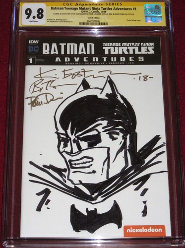 CGC SS BATMAN/TMNT Adv. # 1 signed by Dini + Timm + Batman sketch by ...