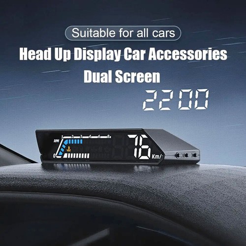 Dual Screen Onboard Instrument HUD Multifunction Accessories Car Head ...