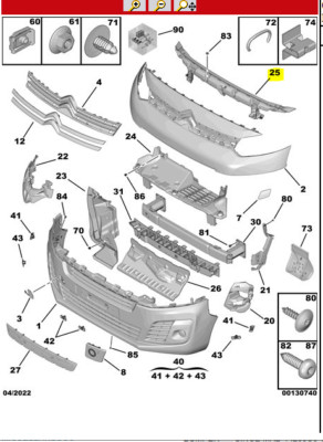 NEW CITROEN JUMPY MK3 FRONT BUMPER BRACKET HOLDER 9808490780 GENUINE ...