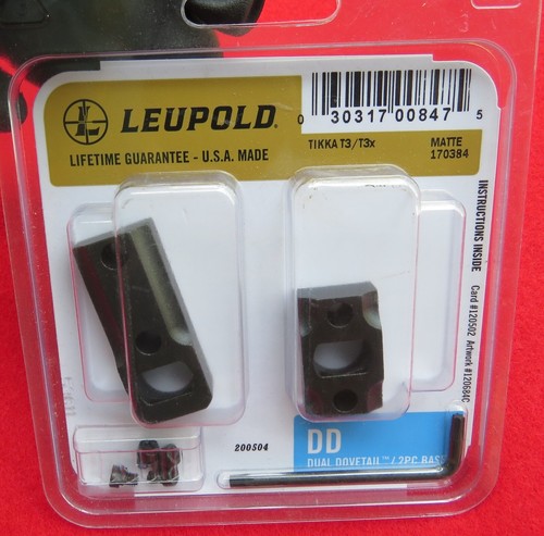 Leupold Tikka T3/T3X Rifle Scope Mount Mounting 2-Piece Base Dual ...