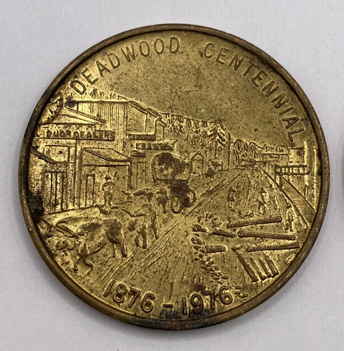 (2) 1876-1976 Deadwood Centennial Homestake Gold Mine Brass Town Medal ...