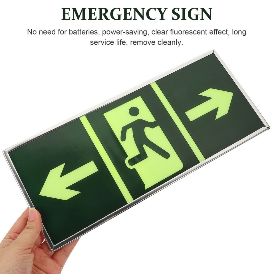 2 Pcs Luminous Evacuation Sign Exit Signs Decals Indicator Acrylic ...