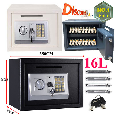 16L DIGITAL STEEL SAFES ELECTRONIC SECURITY HOME OFFICE MONEY CASH ...