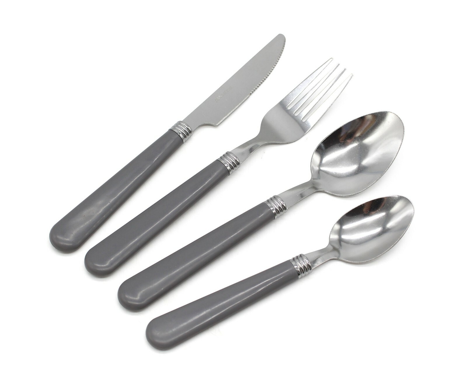 Cutlery Set Red Grey Black Stainless Steel PP Handle 24pc Sets ...