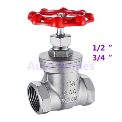 Stainless steel gate valve 1/2" 3/4" BSP female valve Water meter ...