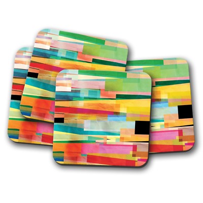 4 Set - Colourful Tissue Paper Coaster - Abstract Art Artist Student ...