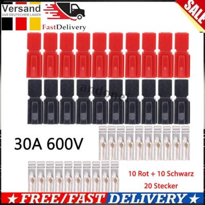 20x Für Anderson-Stecker + 20x 30A Elektrische Steckverbinder Anderson ...