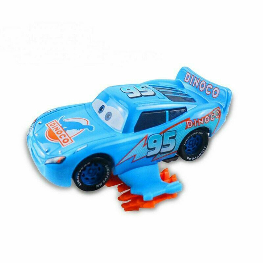 Diecast Model Car Disney Pixar Cars Blue Lightning McQueen Dinoco King ...