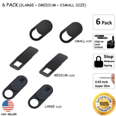 6PCS Large Medium Small WebCam Cover Slide Camera Privacy Security ...