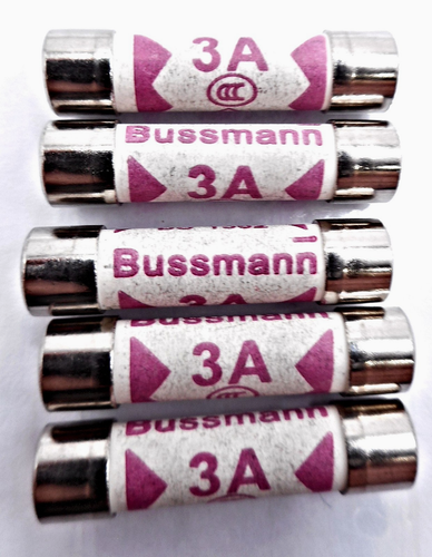 3 Amp UK Fuses Pack of 5 Domestic Ceramic Type UK Plug Fuses SEM Brand ...