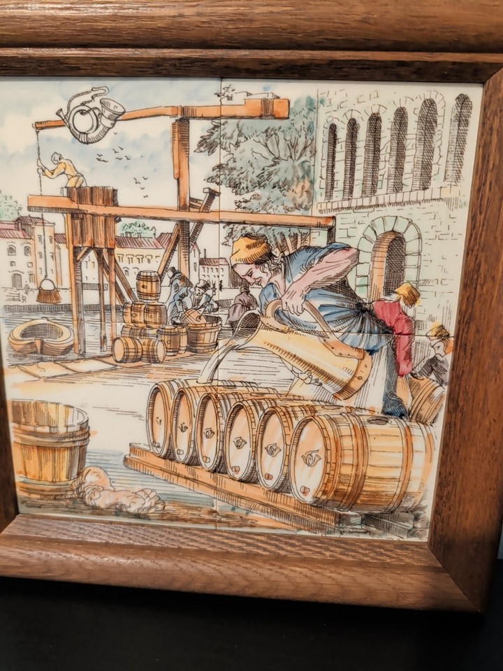 Vintage Framed Dutch Delft Tile ( the Brewery ) | eBay UK