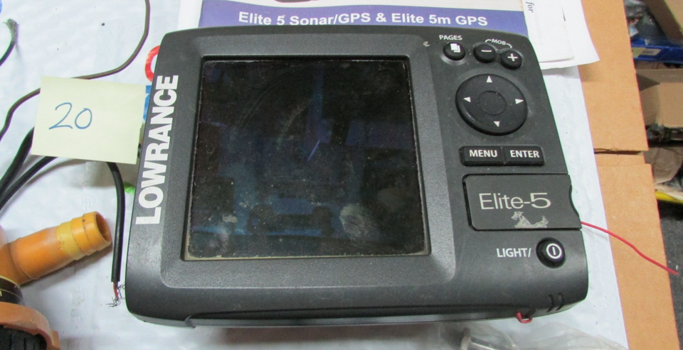 Lowrance Elite-5 DSI Fishfinder GPS Head Unit Only Untested For Parts ...