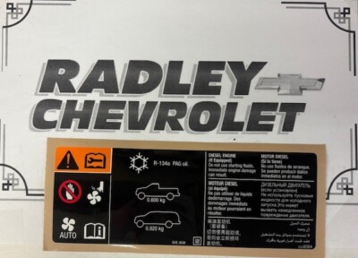 NEW GM OEM LABEL- A/C STICKER- GENERAL MOTORS GMC 23256364 | eBay