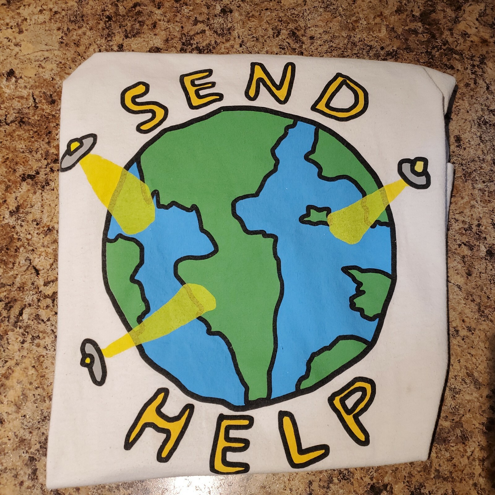 Vintage Send Help Aliens Earth Graphic Tshirt Size Me… - Gem
