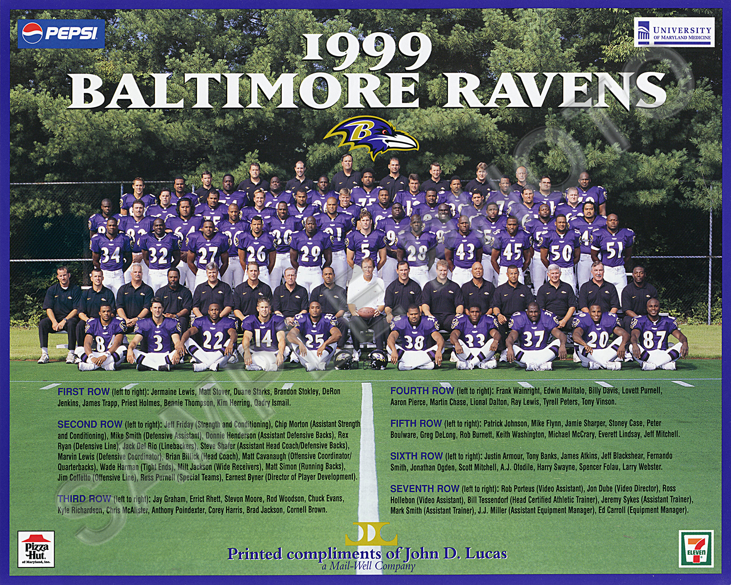 1999 BALTIMORE RAVENS NFL FOOTBALL TEAM 8X10 PHOTO PICTURE | eBay