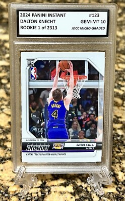 DALTON KNECHT LAKERS 2024 Panini Instant GRADED GEM-MT 10 ROOKIE #123 ...