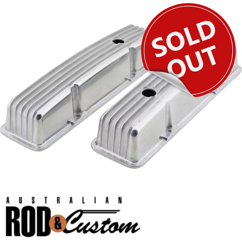 Small Block Chev Finned Rocker Cover Pair Suit 283 307 327 350 SBC ...