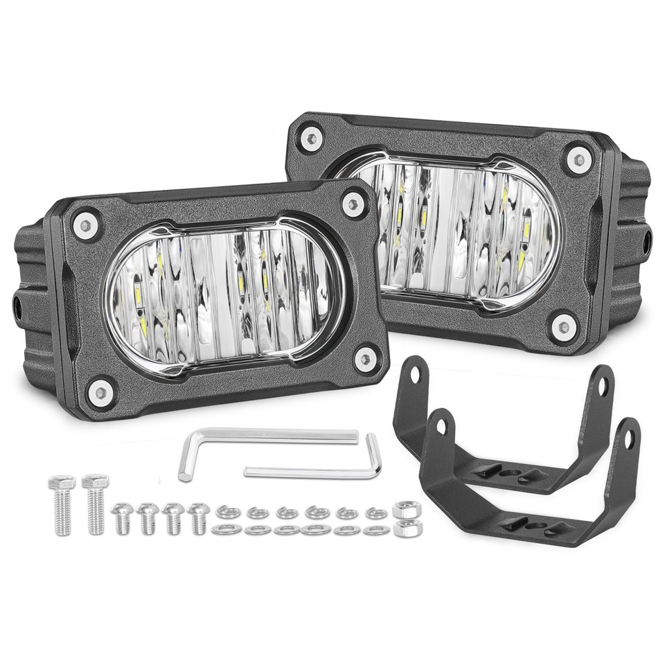 2x 3inch LED Cube Pods Work Light Bar Flood Beam Driving Fog Offroad ...