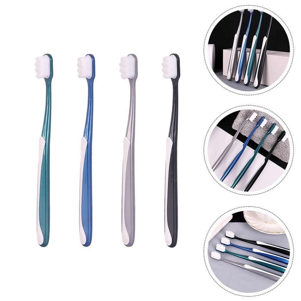 4 Pcs Toothbrushes Adults Tooth Brush Soft Bristles for Effective ...