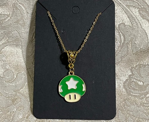 Mushroom Mario Luigi Cartoon Video Game Enamel Charm Gold Adorable ...