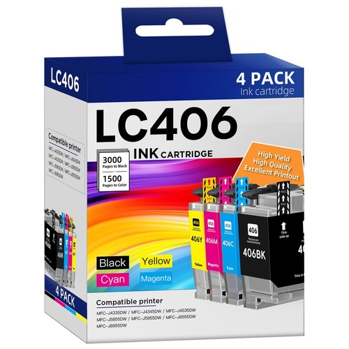 LC406 Ink Cartridges Compatible for Brother LC406 LC406XL LC 406 XL ...